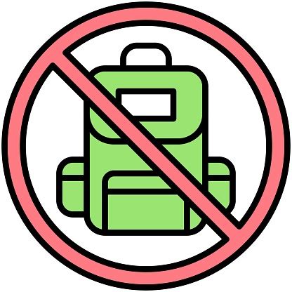 No Bags Allowed Icon Prohibition Sign Vector Illustration Stock