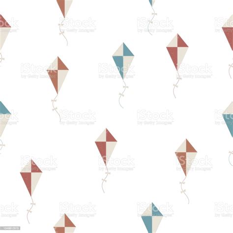 Kites Seamless Pattern Flying Kites Background Stock Illustration