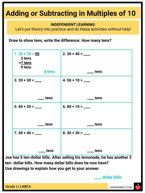 numbers and operations in base ten adding and subtracting in multiples
