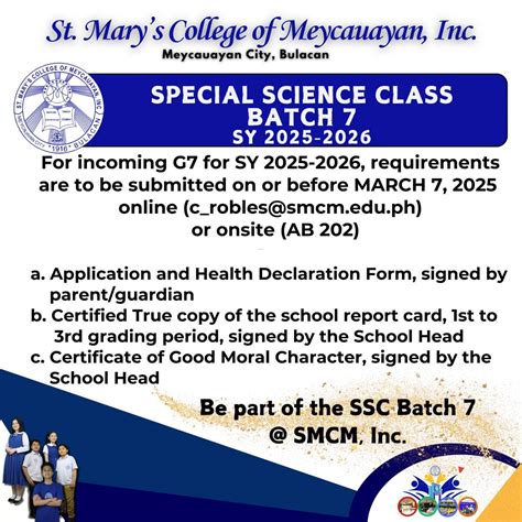 Special Science Class Batch 7 St Marys College Of Meycuayan