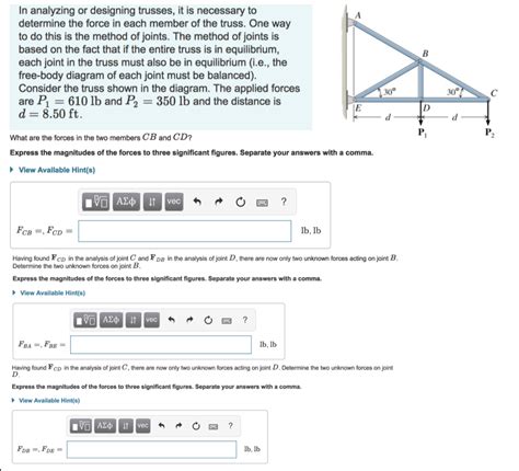 Solved In Analyzing Or Designing Trusses It Is Necessary To