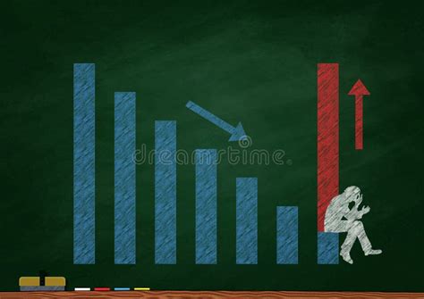 Background Of Chart Diagrams Drawn With Chalk On A Blackboard Stock
