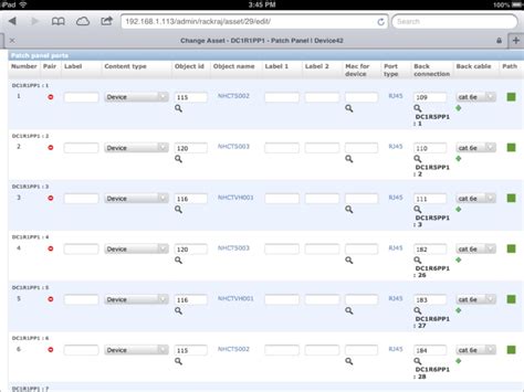 Patch Panel Spreadsheet Template — Db