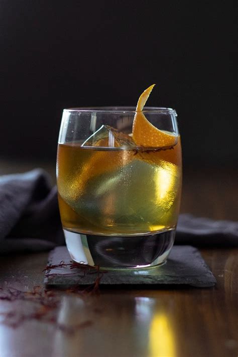 Saffron Honey Rum Old Fashioned Moody Mixologist