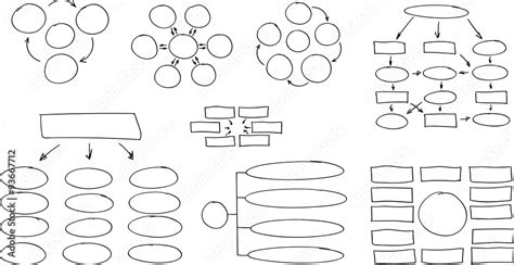 Hand Drawn Flow Chart Diagram Organization Chart Stock Vector Adobe Stock