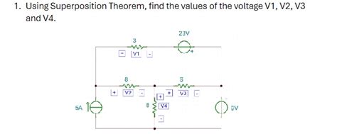 using superposition theorem find the values of the