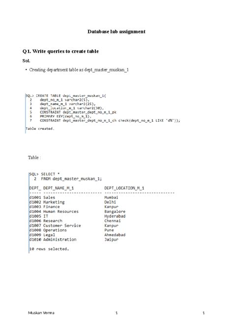 Mus Dbms Dbms Questions Database Lab Assignment Q1 Write Queries