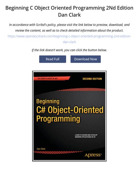 Beginning C Object Oriented Programming 2nd Edition Dan Clark Available