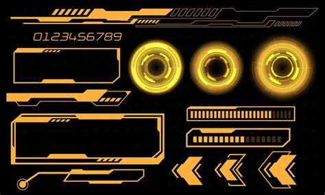 Set Of Hud Circle Modern User Interface Elements Design Technology