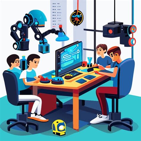Premium Vector There Are The Tools Taught In The Robotic Coding Lesson On The Table In The