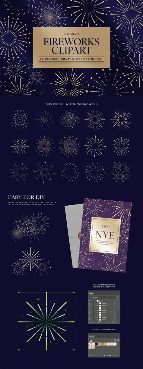 Fireworks Vector Clipart Designercandies