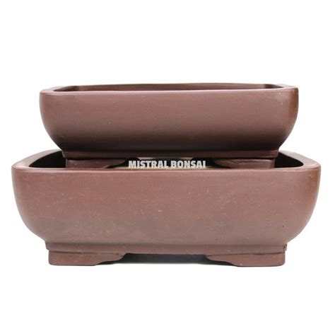 Set Of 2 Rectangular Bonsai Pots Of 295 And 245cm Mistral Bonsai