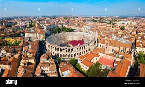 Verona Arena Aerial Panoramic View Arena Is A Roman Amphitheatre In
