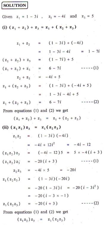 Exercise 23 Properties Of Complex Numbers Problem Questions With
