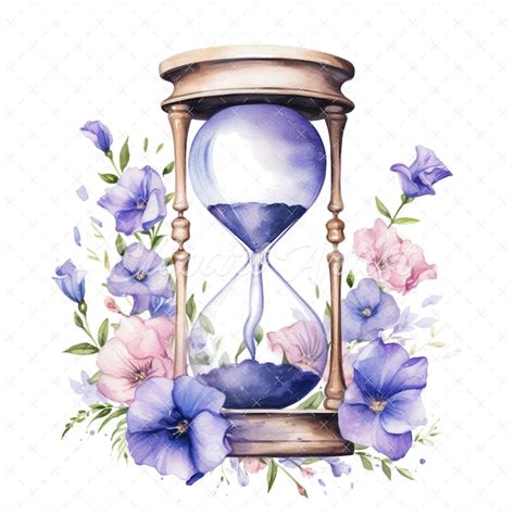 20 High Quality Floral Hourglass Clipart Floral Hourglass Digital Watercolor  Instant