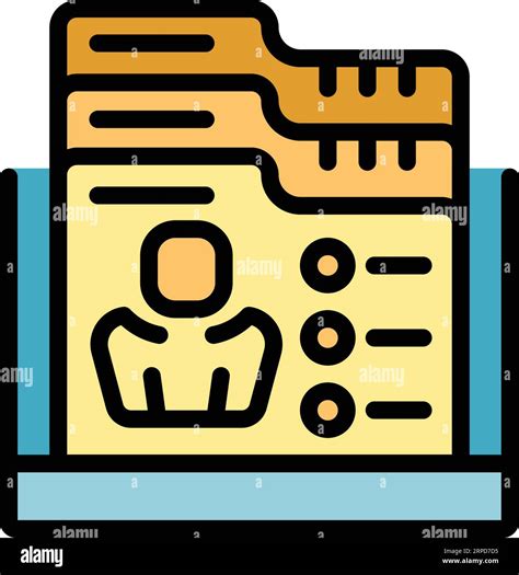 Patient Folder Icon Outline Vector Medical Office Nurse Care Color
