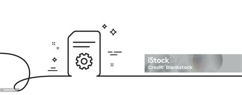 document management icon file with cogwheel continuous line with curl