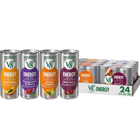 V8 Energy Peach Sch4 Mango Orange Pineapple Black Cherry And