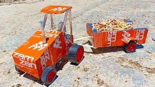 How To Make Tractor With Trolley Diy Matchbox Diycrafts Matc Videos