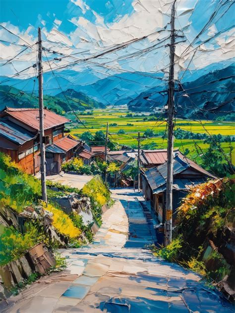 アクリル画 風景 ヨシ 風景画 綺麗 景色