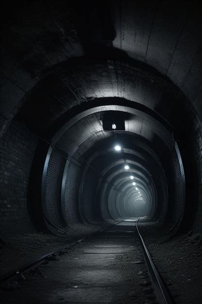 Premium Ai Image Tunnel In The Dark Underground Passage