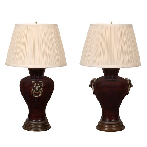 Pair Of Gilt Bronze Mounted Sang De Boeuf Lamps Circa 1860 For Sale At
