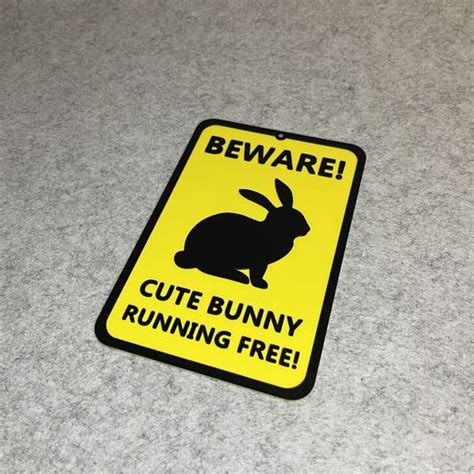 🐇 Bunny Rabbit Warning Sign Wall Decor・ Stl File For 3d Printing・cults