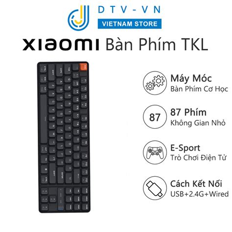 Bàn Phím Cơ Xiaomi Tkl Trục Mới 87 Nút Thân Trục Cơ Chìa Khóa Không
