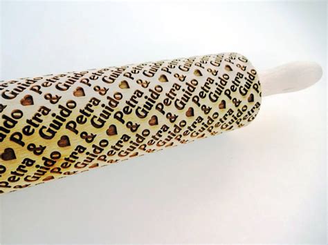 Personalized Embossing Rolling Pin With Couple Names Wedding