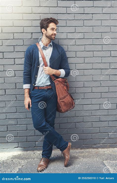 Effortlessly Stylish A Stylishly Dressed Businessman Outdoors Stock