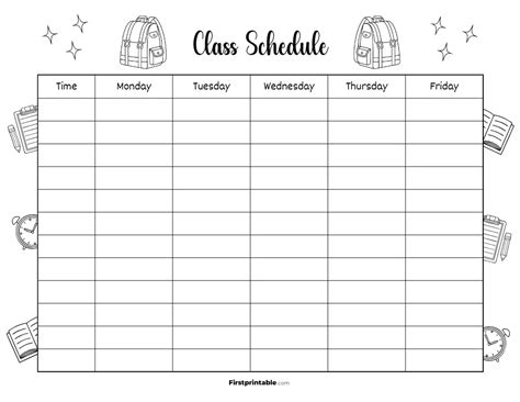 Class Schedule Templates 25 Free Pdf Printables Firstprintable In 2025 Class Schedule