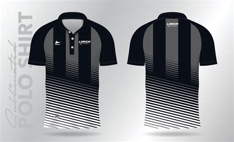Black And White Polo Shirt Mockup Template Design For Sport Uniform 27720164 Vector Art At Vecteezy