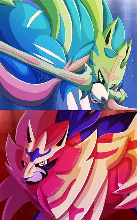 Zacian And Zamazenta By Snowwolfproductions On Deviantart