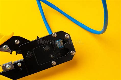 Cutting Pliers Cut Electric Cable Close Up Stock Image Image Of