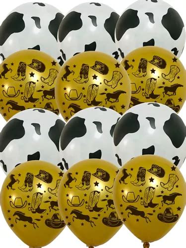 50 Globos Fiesta Vaqueramanchas De Vaca Látex 9 Mercadolibre