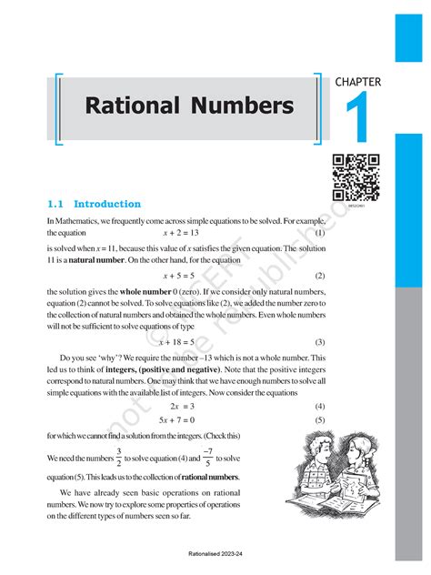 Maths Rational Number Class 8 Rational Numbers 1 1 Introduction In Mathematics We Frequently