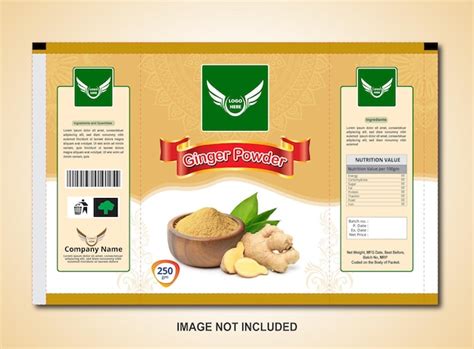 Ginger Powder Packaging And Label Design Premium Vector