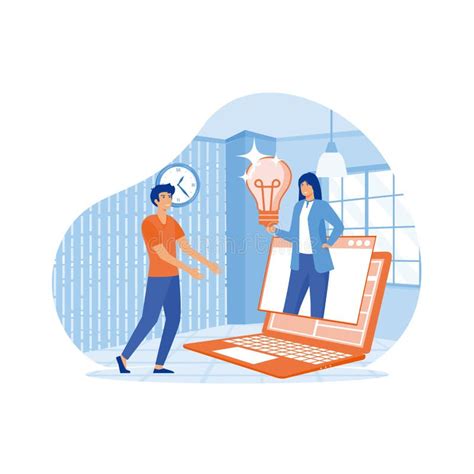 Vector Illustration Online Assistant At Work Promotion In The Network