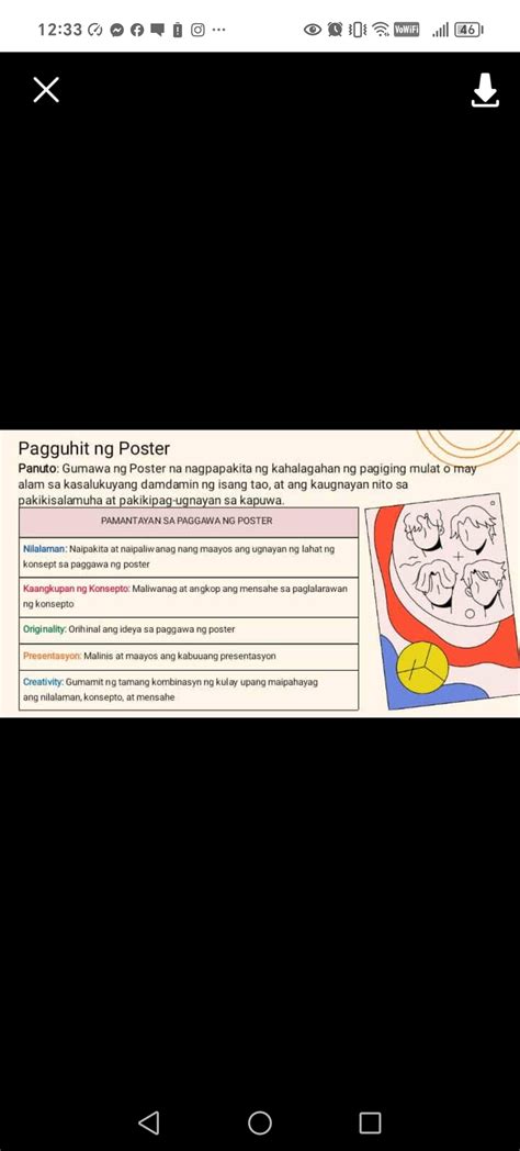 Pagguhit Ng Poster Panuto Gumawa Ng Poster Na Nagpapakita Ng Kahalagaha