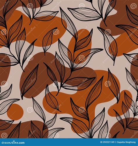 23100302 Leaves Scribble Seamless Stock Vector Illustration Of Decor