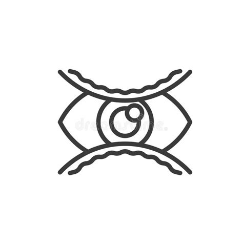 Dry Eye Icon In Line Design Dry Eye Irritation Discomfort Redness