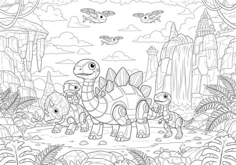 Página Para Colorear De Gogo Dino Explorers Diversión Imprimible Gratis