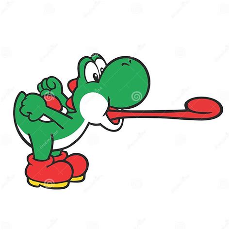 Cute Yoshi Eating Print Vector Stock Vector Illustration Of Icons