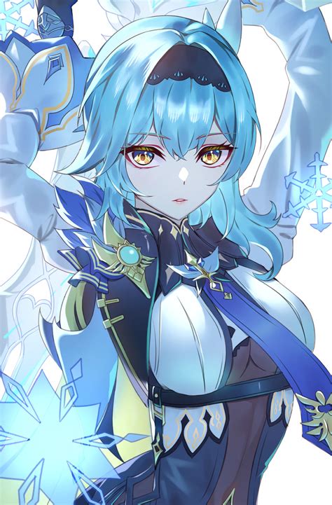 Safebooru 1girl Absurdres Black Gloves Black Hairband Blue Hair Blue Necktie Blush Breasts