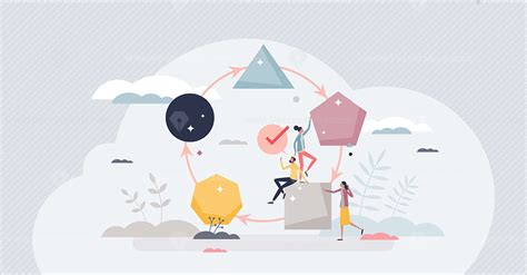 Work Process Workflow And Business Development Stages Tiny Person Concept Vectormine