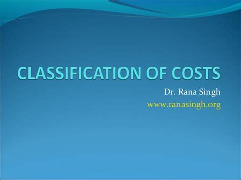 Classification Of Cost Ppt