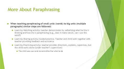 Rap Paraphrasing Strategy Developed By Schumaker Knight Deschler