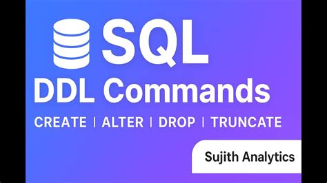 Sql Tutorials Ddl Commands Youtube
