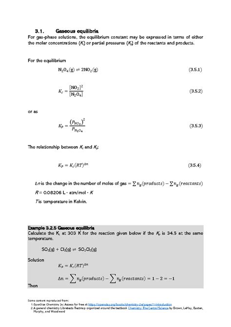Chemical Equilibrium Lesson 3 Notes Equilibirum Calculations Some