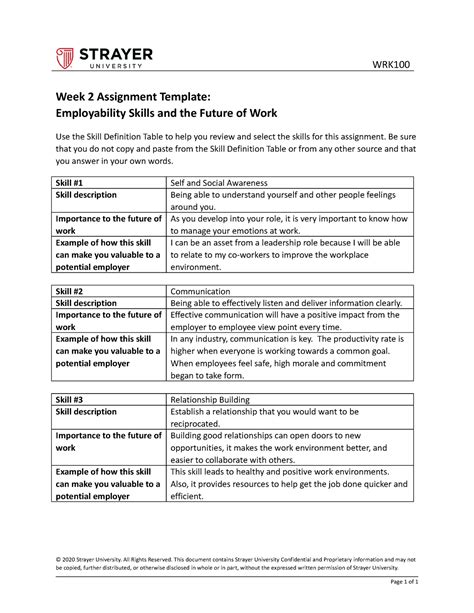 Week 2 Assignment Employability Skills And The Future Of Work Wrk